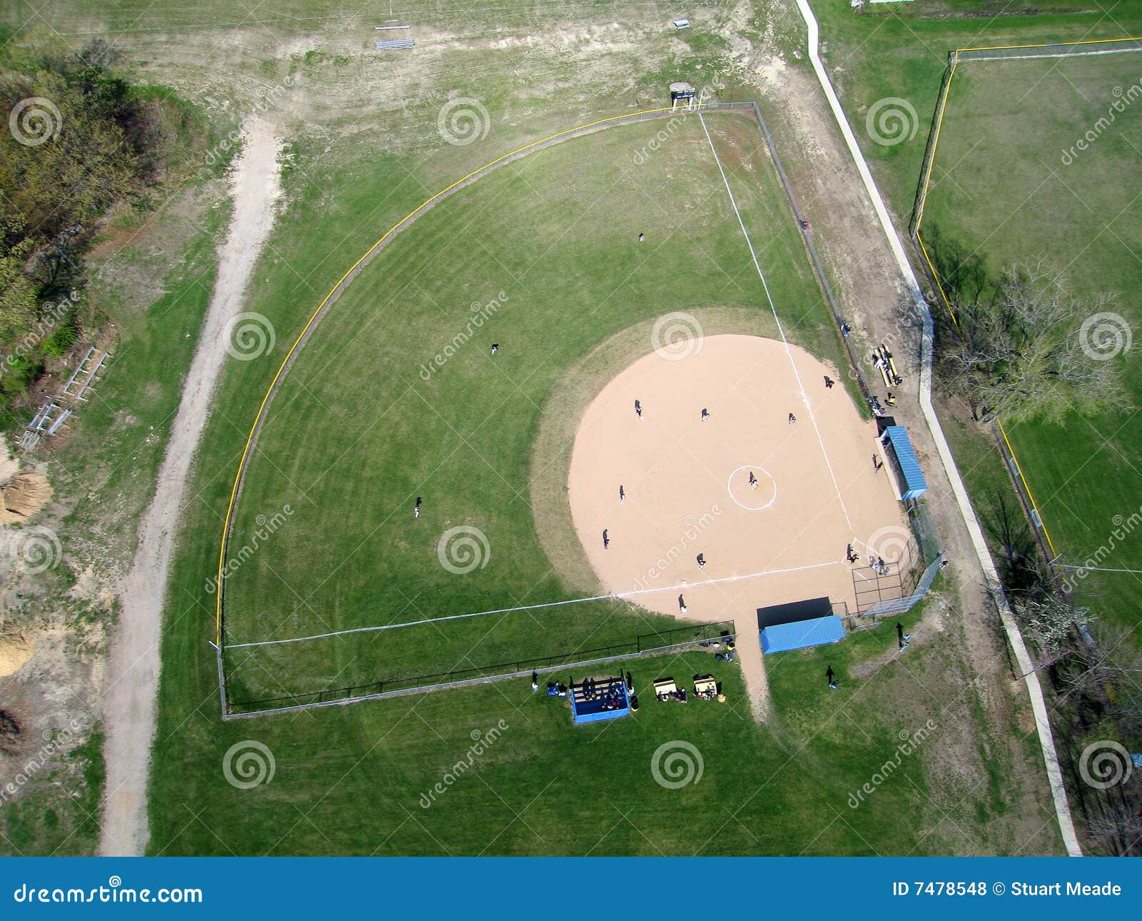 Baseball diamond - Aerial stock photo. Image of playing - 7478548