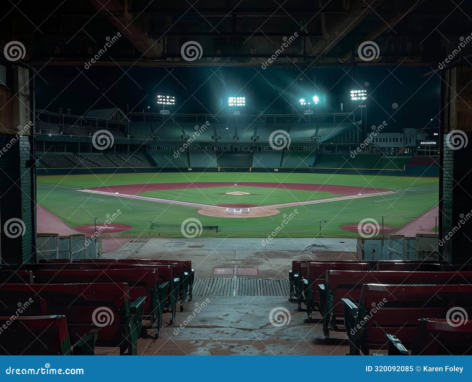 Baseball Diamond with Empty Stands Graphic Stock Illustration ...
