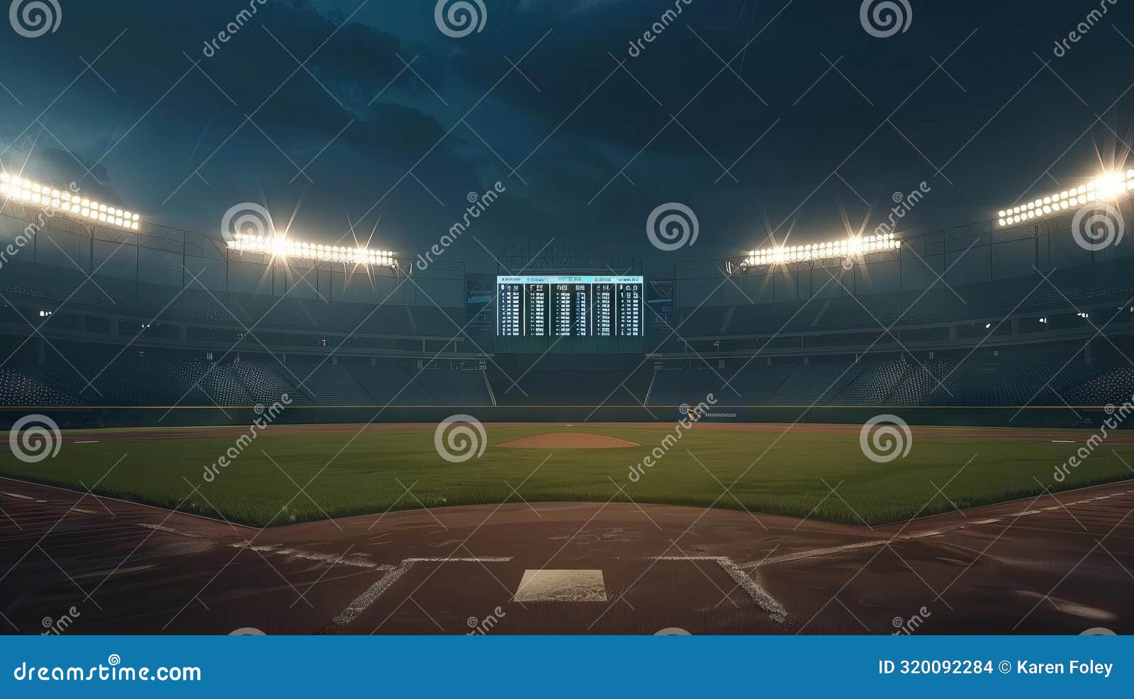 Baseball Diamond with Empty Stands Graphic Stock Illustration ...