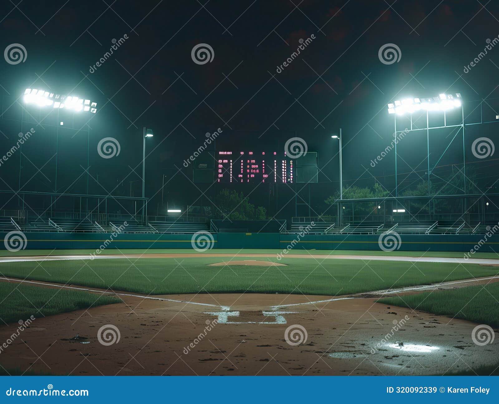 Baseball Diamond with Empty Stands Graphic Stock Illustration ...