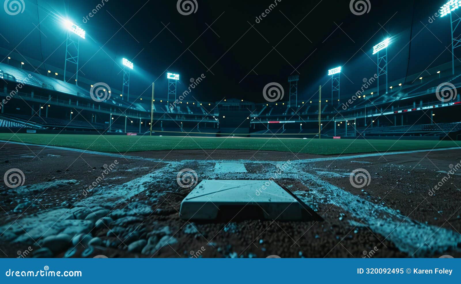 Baseball Diamond with Empty Stands Graphic Stock Illustration ...