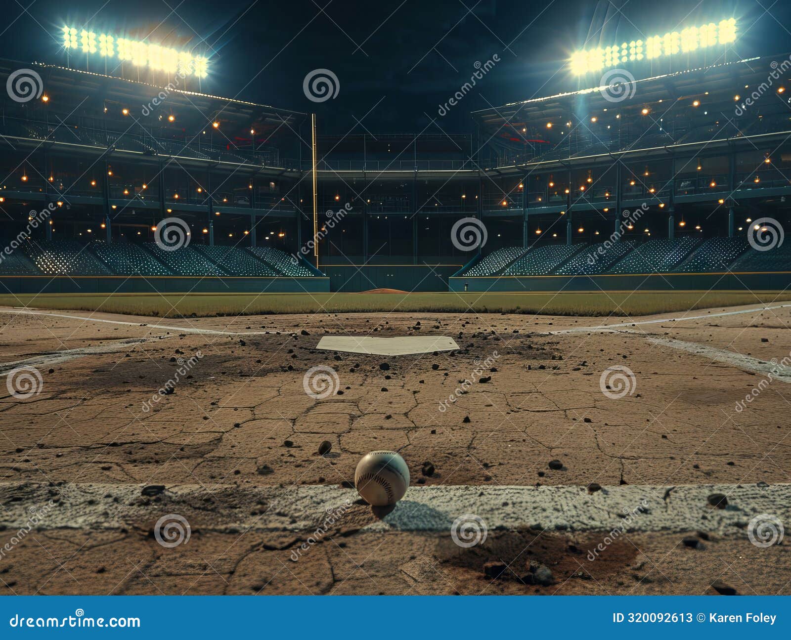 Baseball Diamond with Empty Stands Graphic Stock Illustration ...