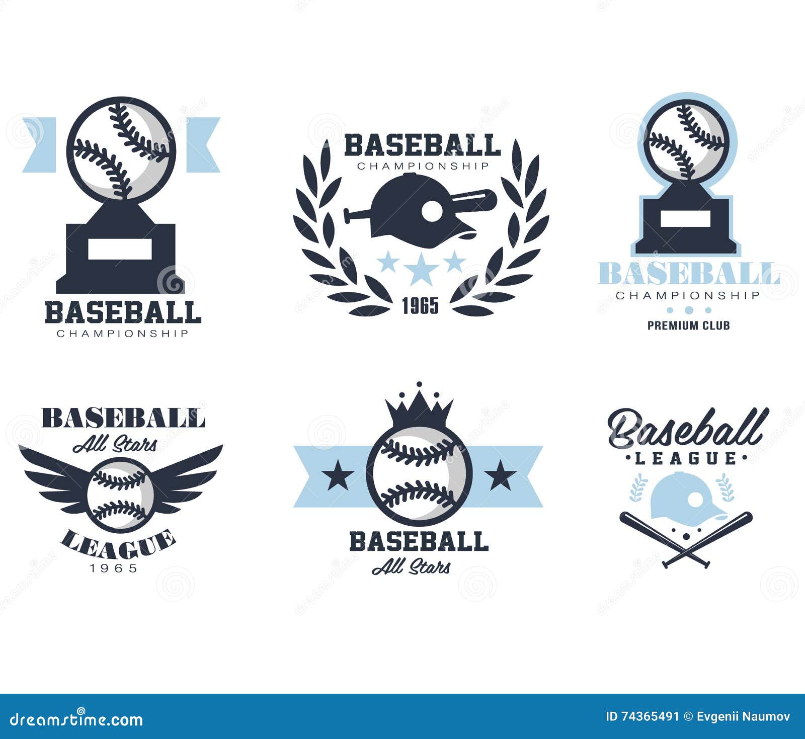 Baseball Emblems or Badges with Various Designs Stock Illustration ...