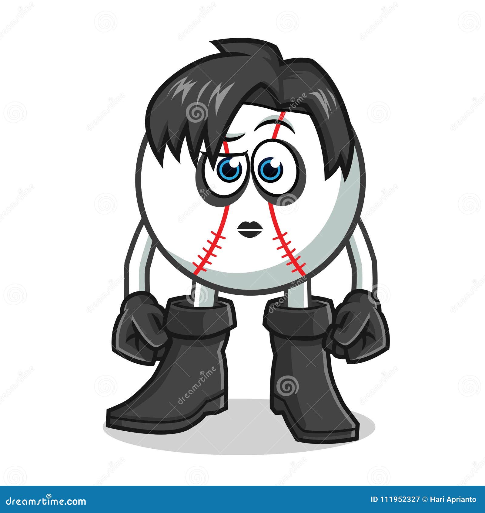 Baseball Emo Mascot Vector Cartoon Illustration Stock Vector ...