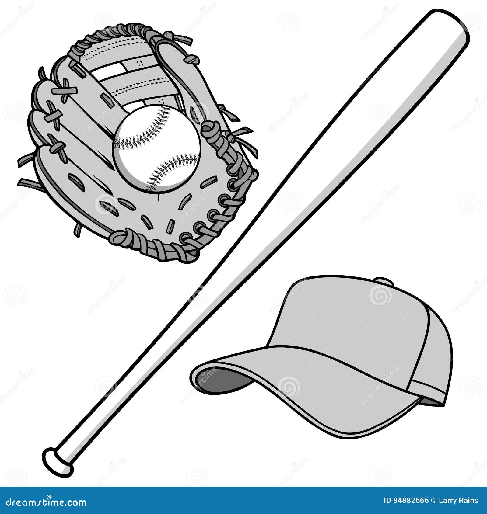 Baseball Equipment Illustration Stock Vector - Illustration of game ...