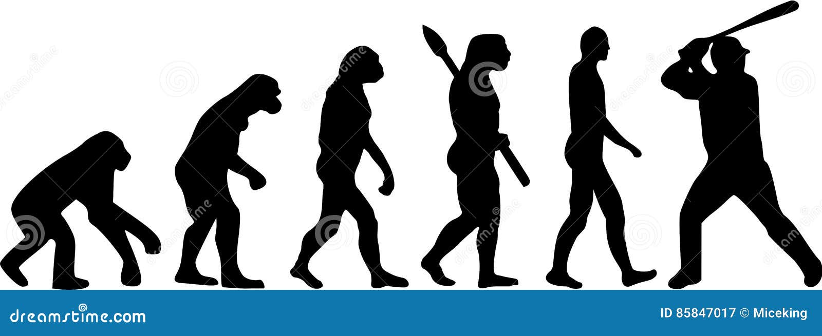 Evolution Of A Baseball Player Vector Illustration | CartoonDealer.com ...