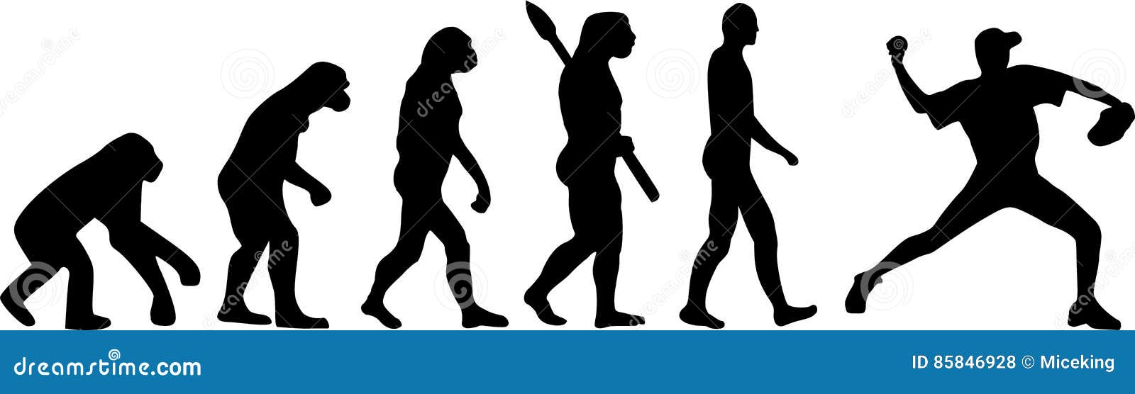Evolution Of A Baseball Player Vector Illustration | CartoonDealer.com ...