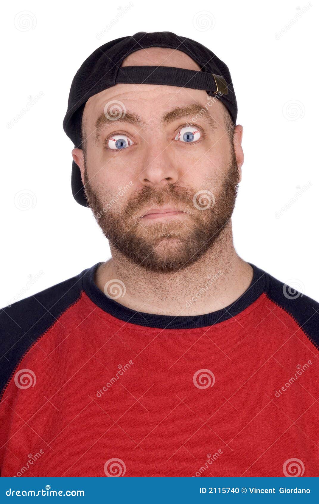 Baseball Fan with Baseball Eyes Stock Photo - Image of baseball, face ...