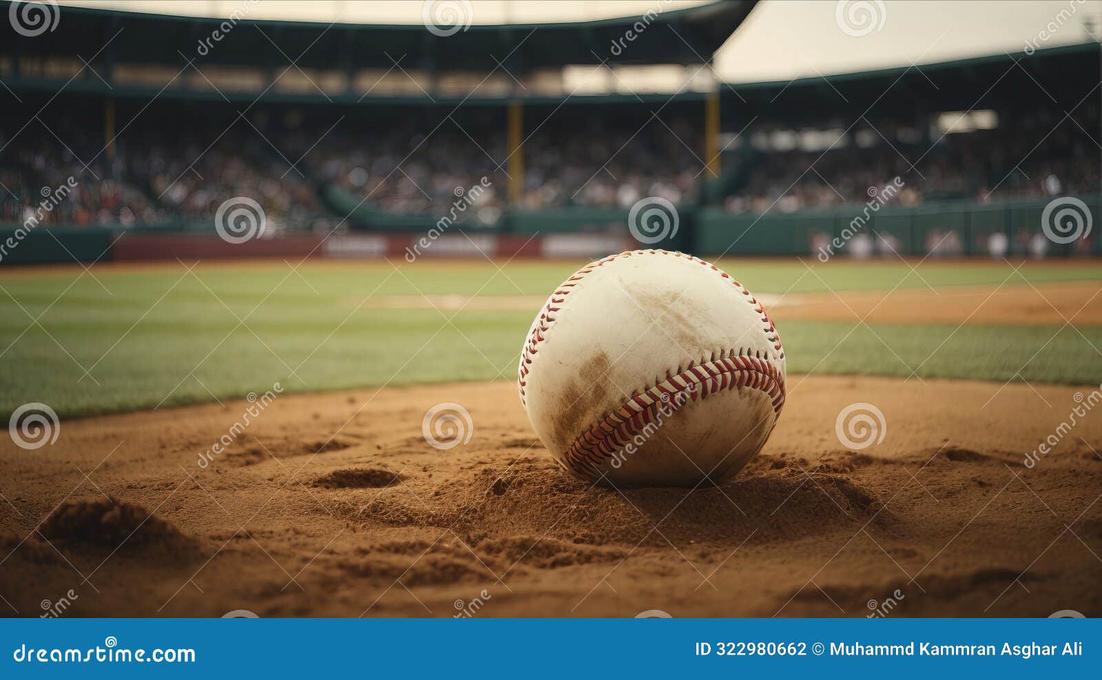Baseball in a Baseball Field Ai Generated Art Stock Illustration ...