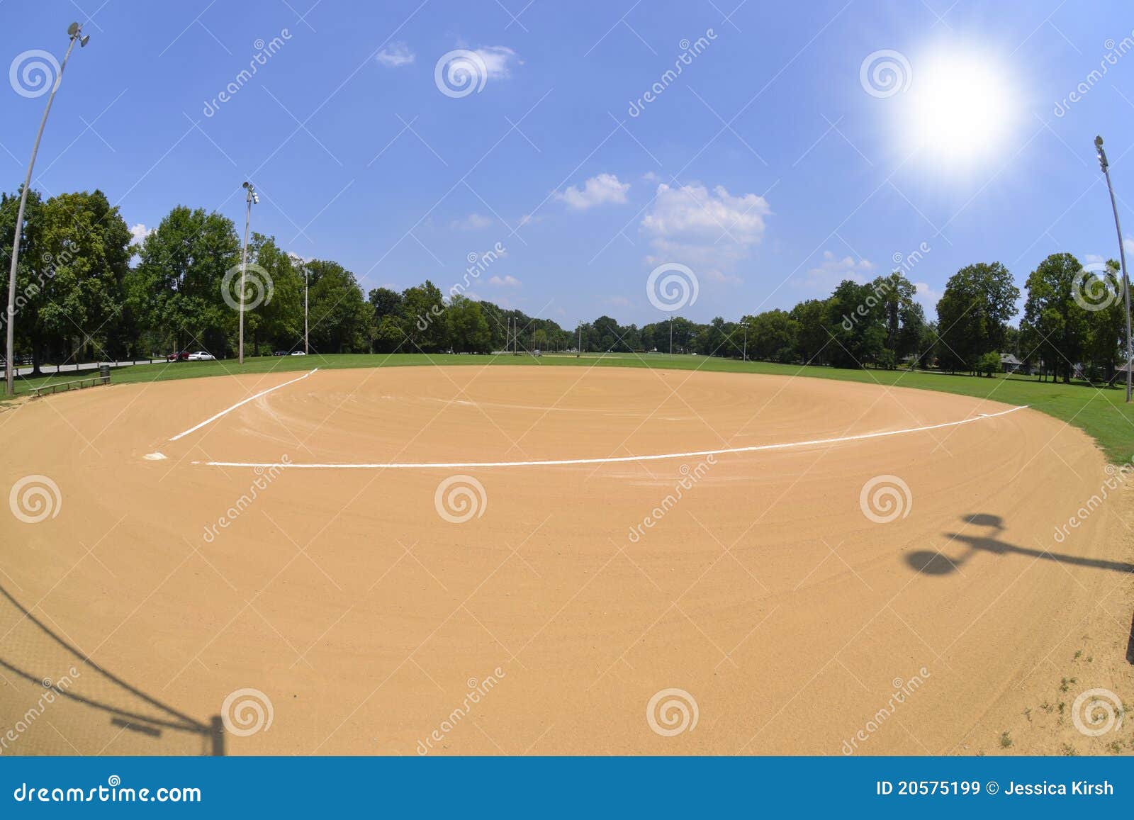 Baseball Field on a Beautiful and Sunny Spring Day Stock Image - Image ...