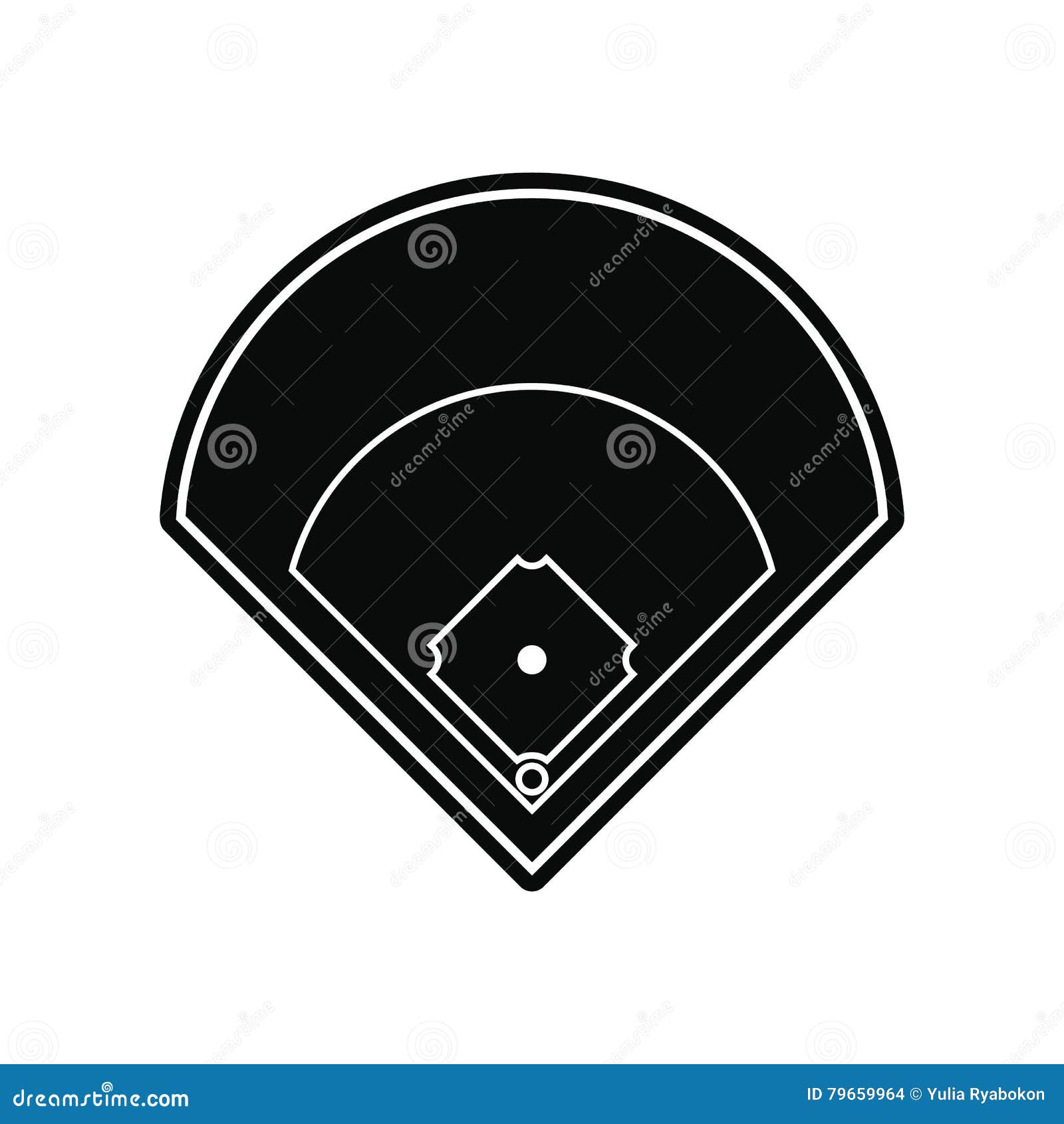 Baseball Field Black Simple Icon Stock Vector - Illustration of ...
