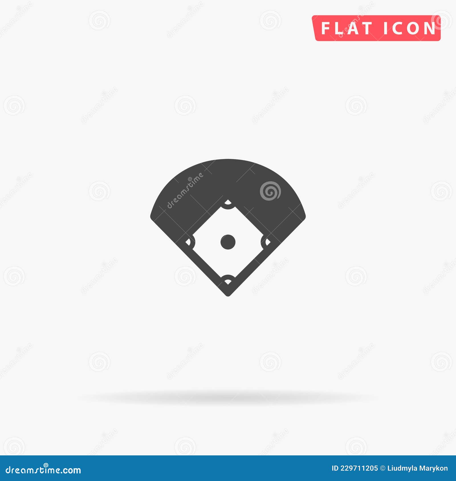 Baseball Field Flat Vector Icon. Hand Drawn Style Design Illustrations ...