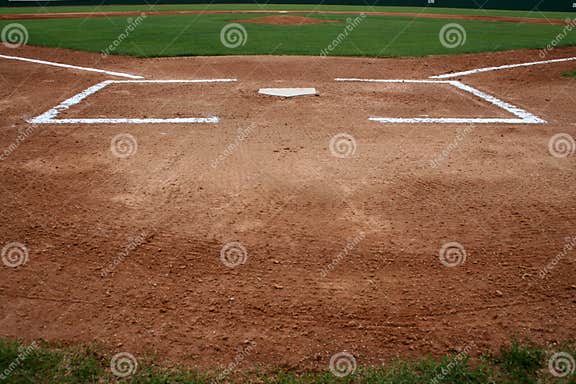 Baseball Field at Home Plate Stock Photo - Image of recreation ...