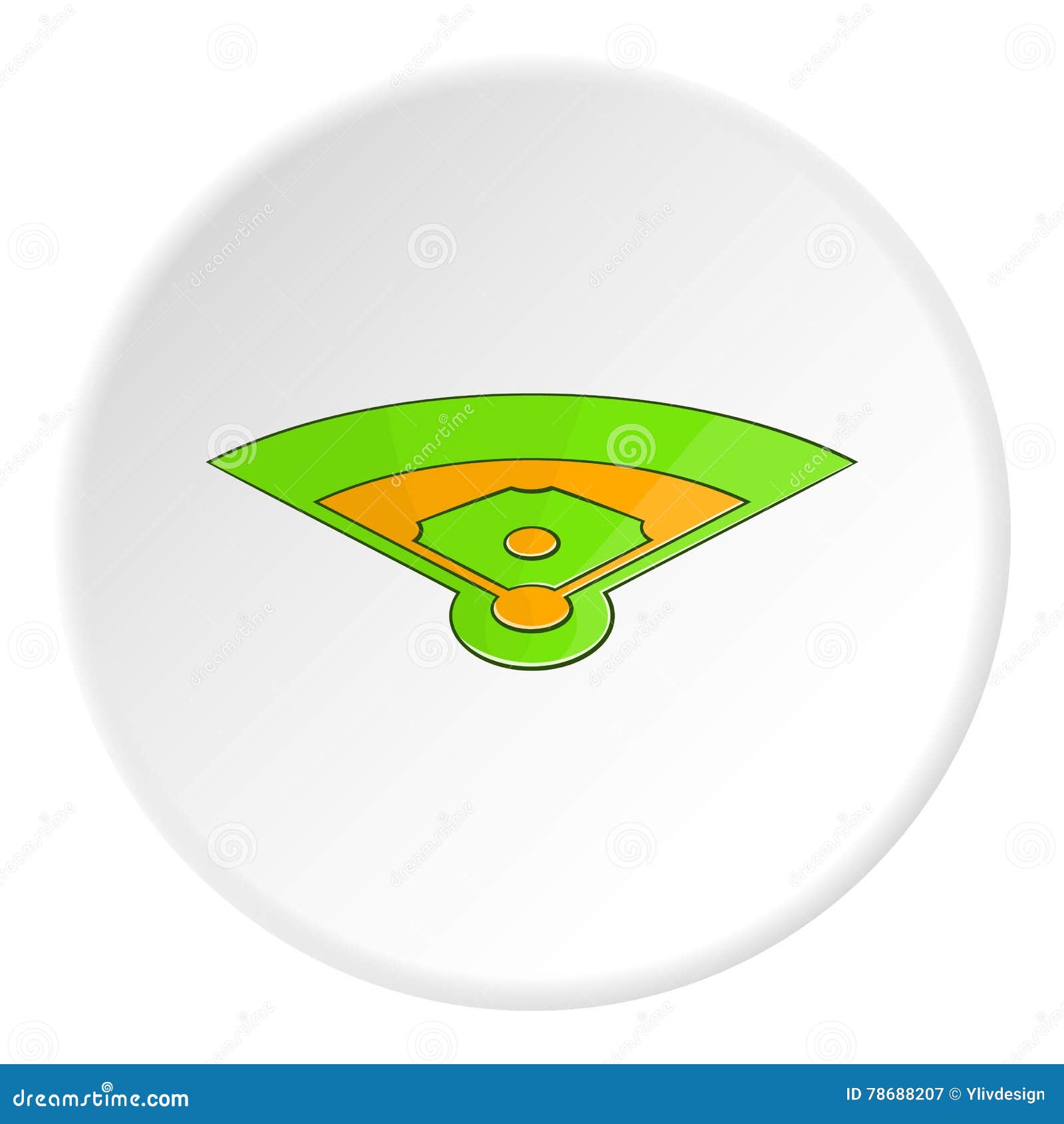 Baseball Field Icon, Cartoon Style Stock Vector - Illustration of ...