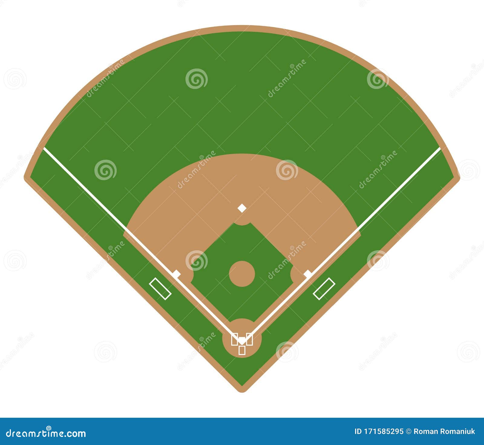 Baseball Field Icon. Flat Illustration of Baseball Field Vector Icon ...
