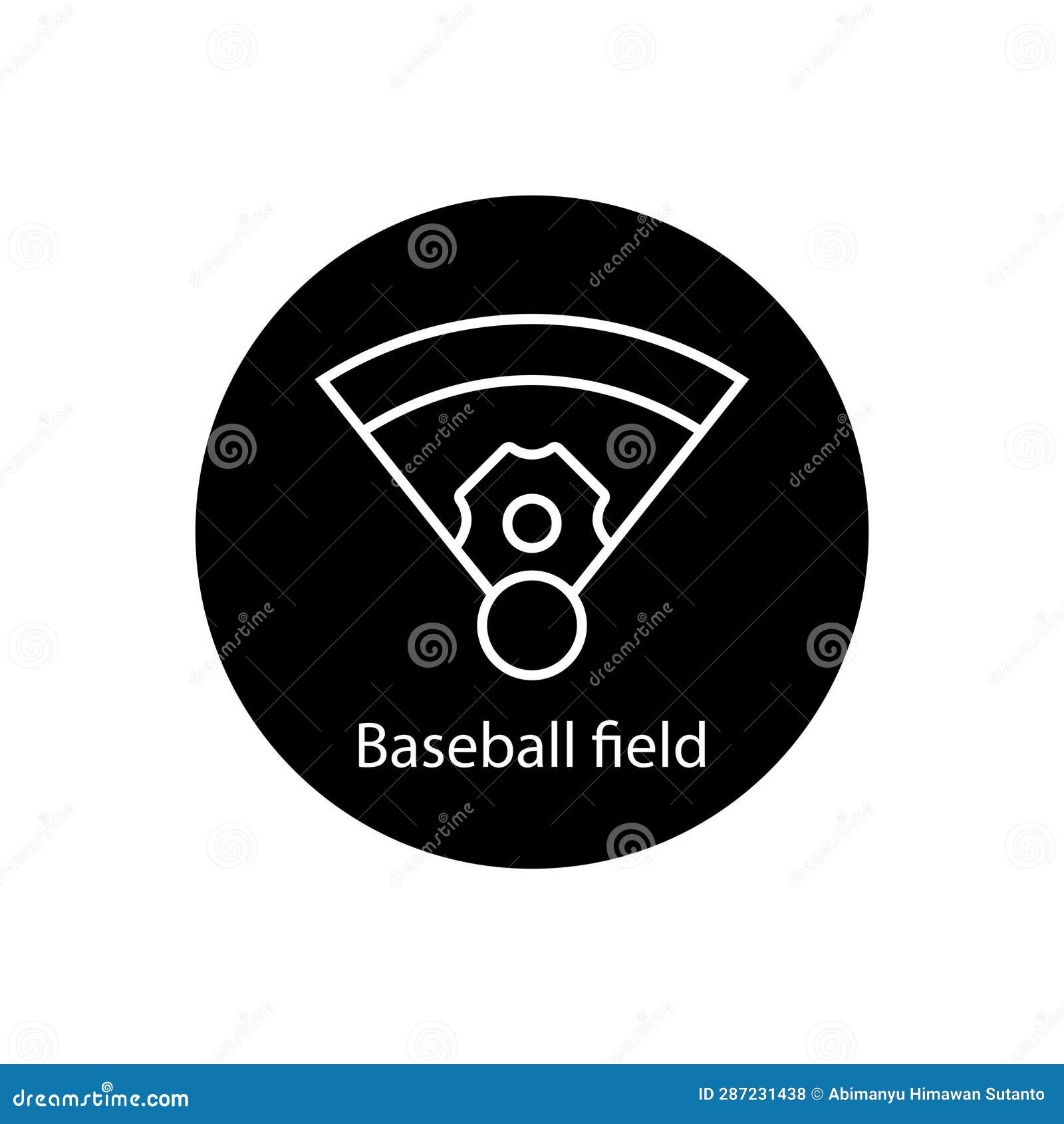 Baseball field icon vector stock illustration. Illustration of play ...