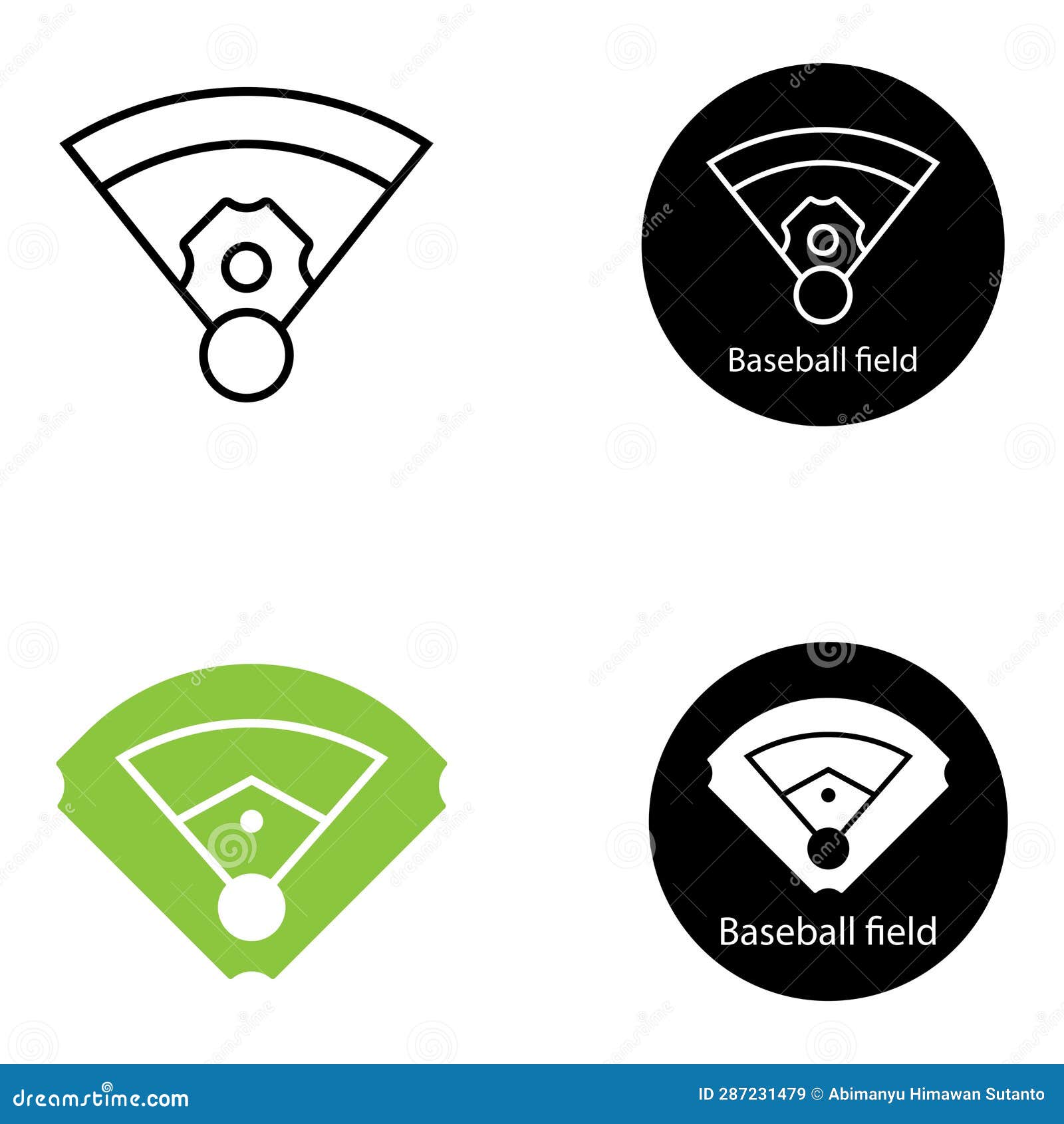 Baseball field icon vector stock illustration. Illustration of game ...