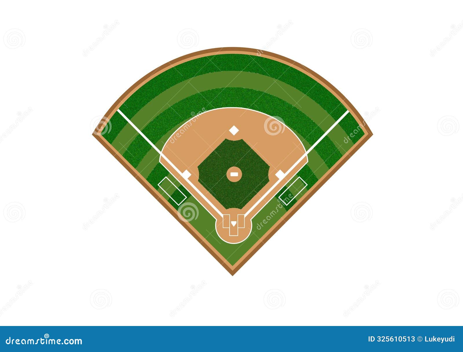 Baseball Field Illustration with Stripes Grass Effect Stock ...