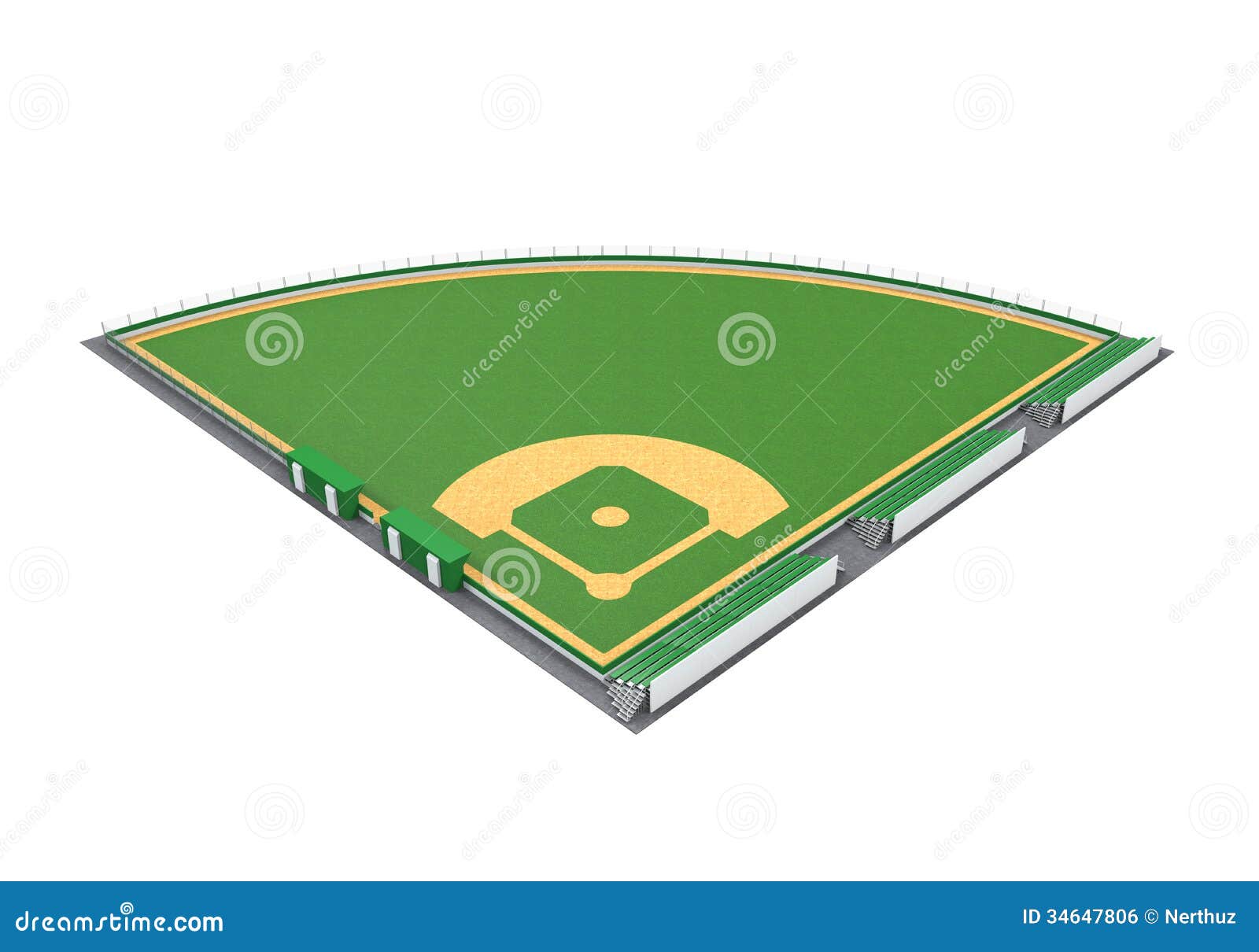 Baseball Field Isolated Royalty Free Stock Image - Image: 34647806