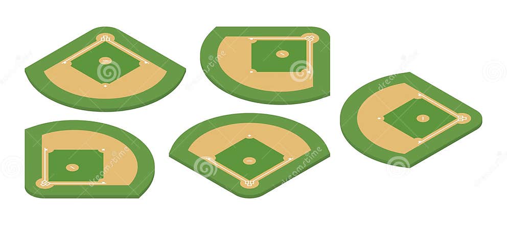 Baseball Field. Isometric Illustration Stock Vector - Illustration of ...