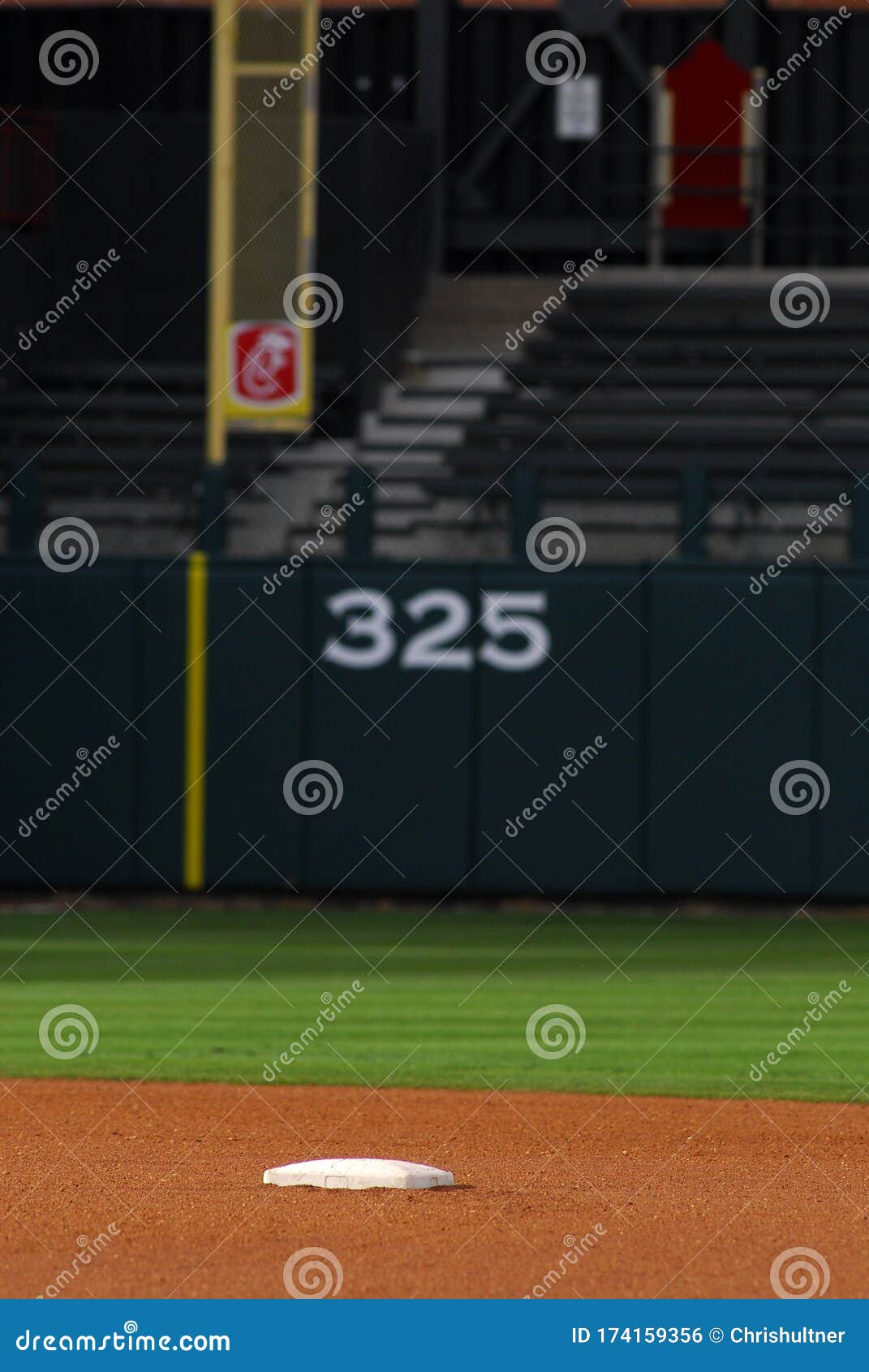 Baseball Field View of Second Base Stock Photo - Image of lamp, shiny ...