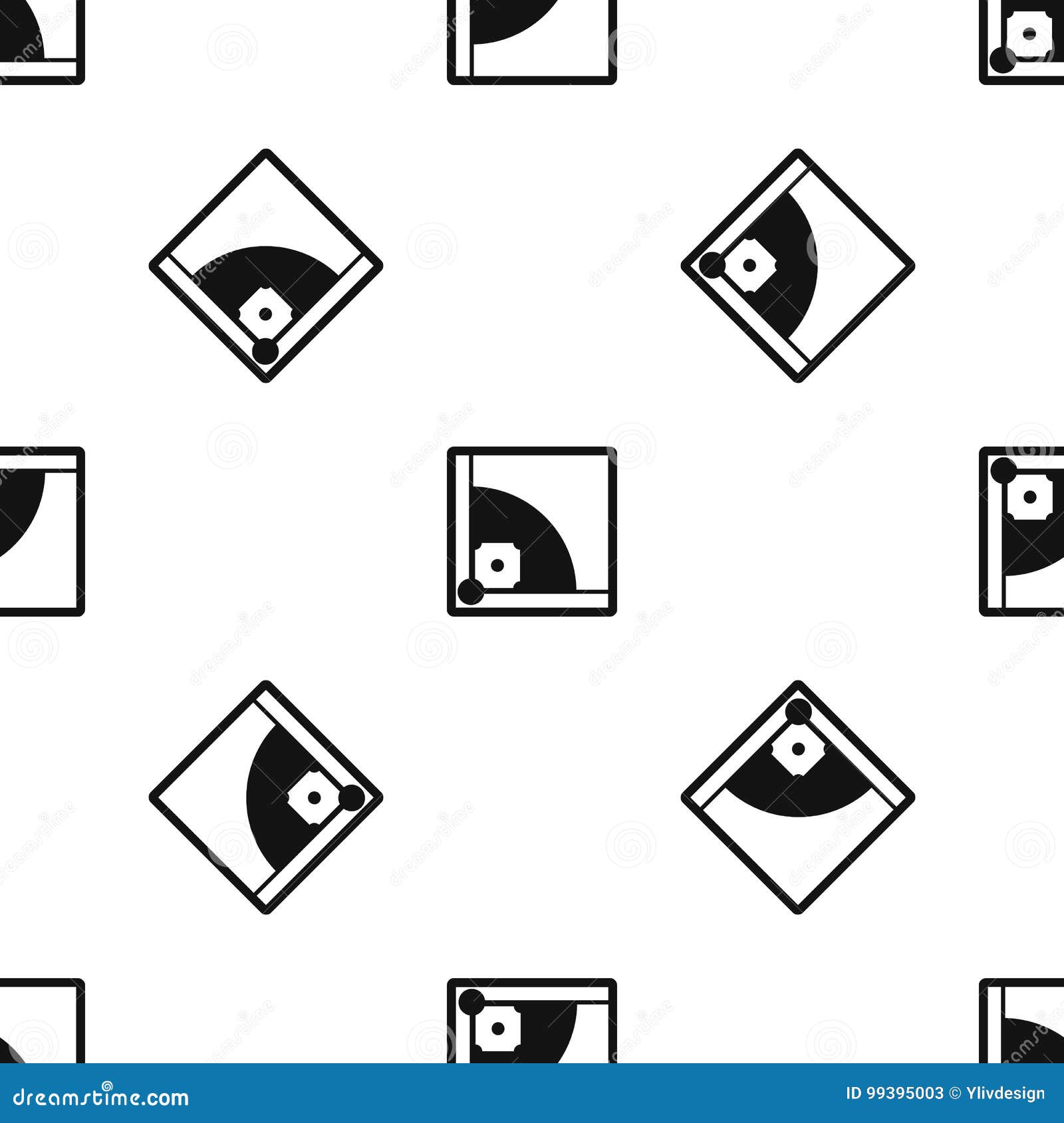 Baseball Field Pattern Seamless Black Stock Vector - Illustration of ...