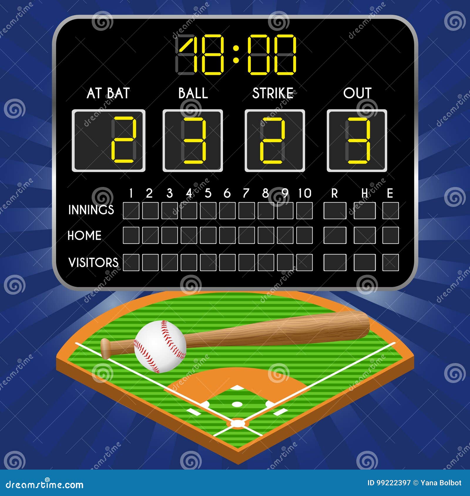 Baseball Field Scoreboard Stock Illustrations – 697 Baseball Field ...