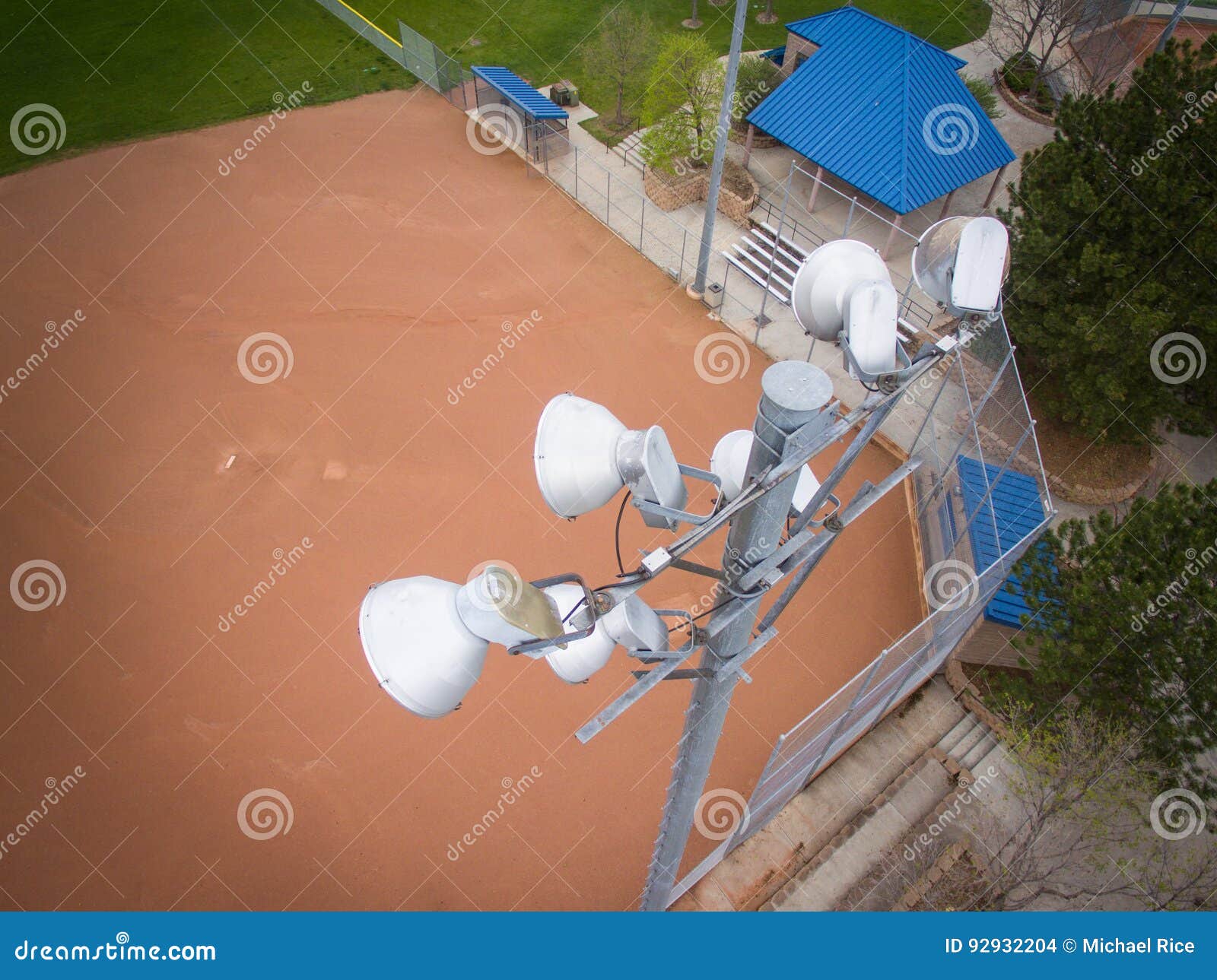 Baseball Field Stadium Lights Stock Photo - Image of baseball ...
