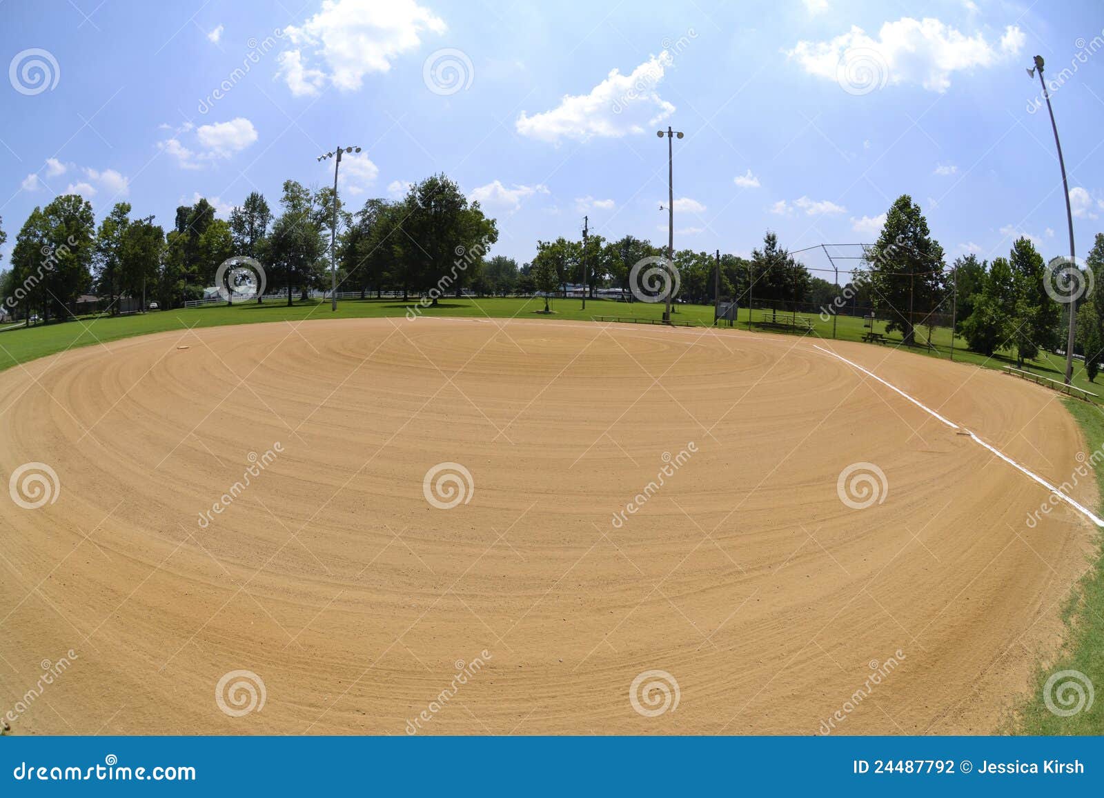 Baseball Field in the Summertime Stock Photo - Image of mitt, cloud ...