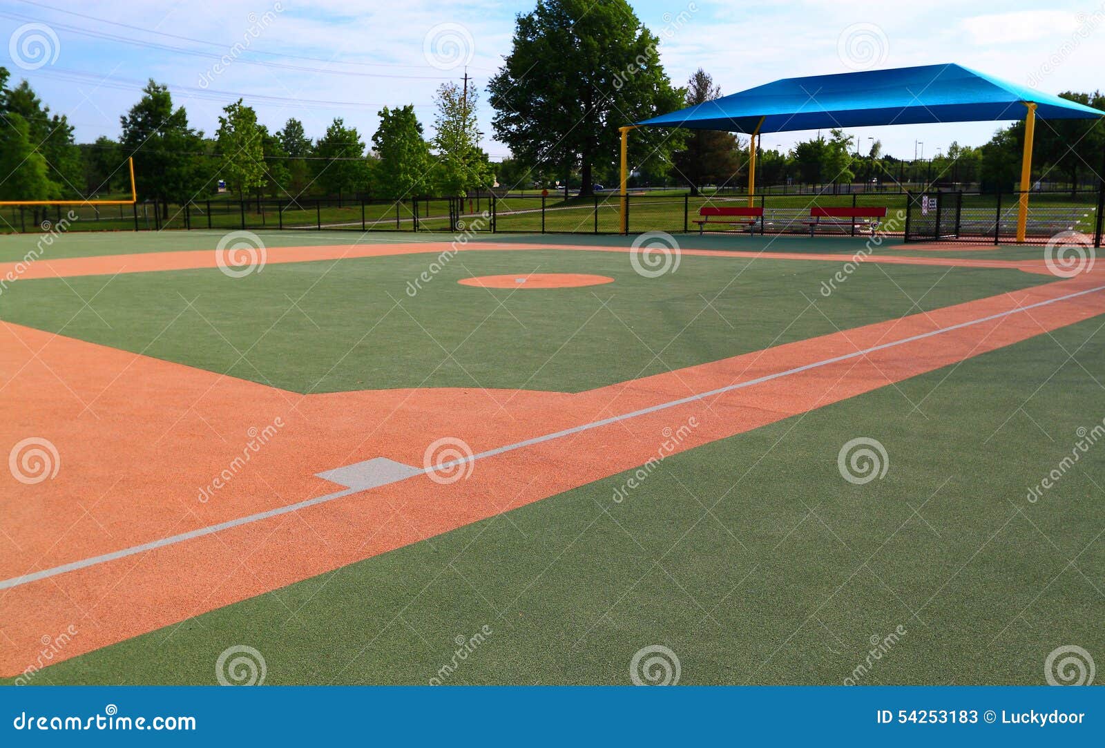 Baseball Field Third Base stock image. Image of highlight - 54253183