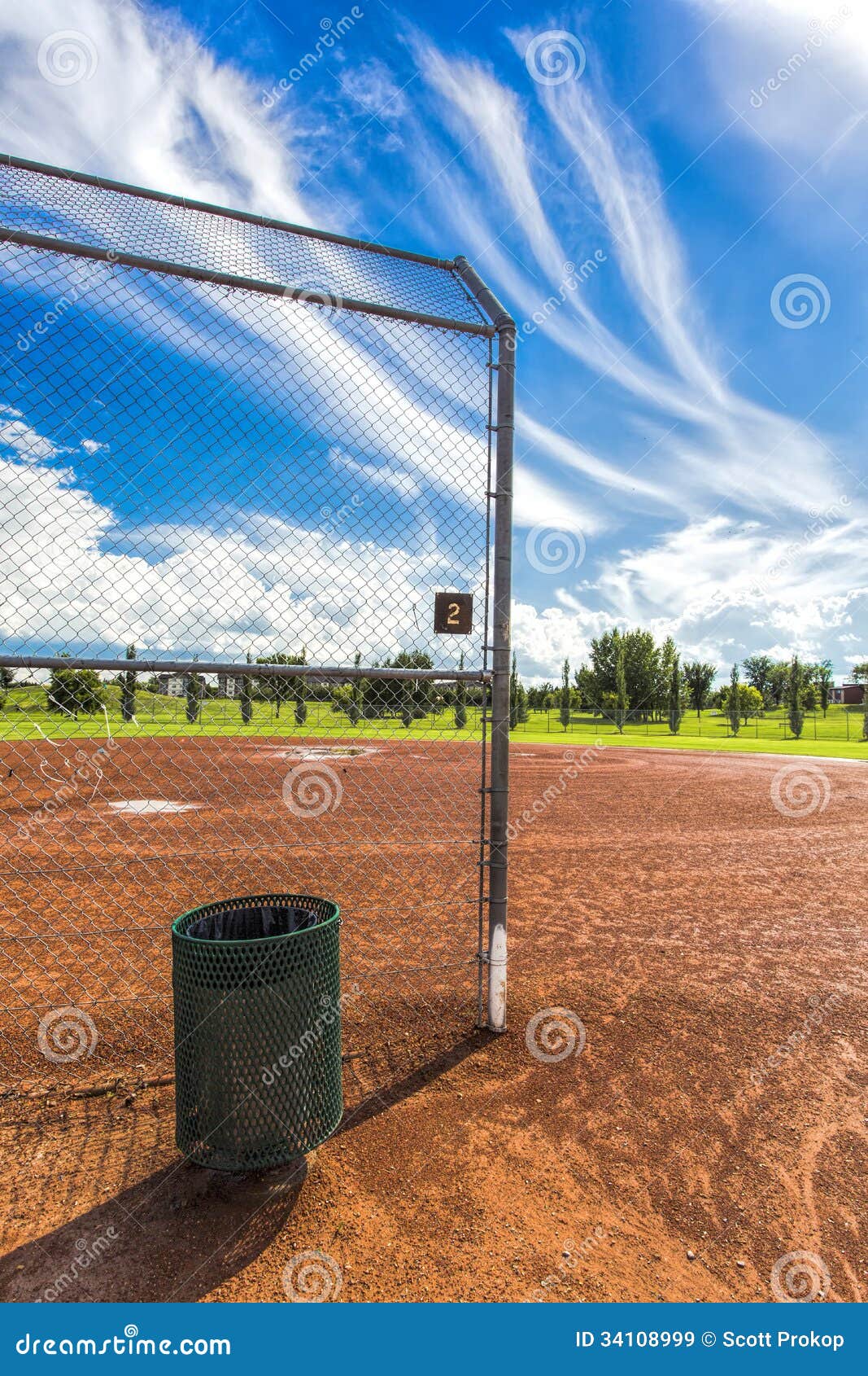 Baseball Field with Unique Sky Stock Image - Image of outdoors, grass ...