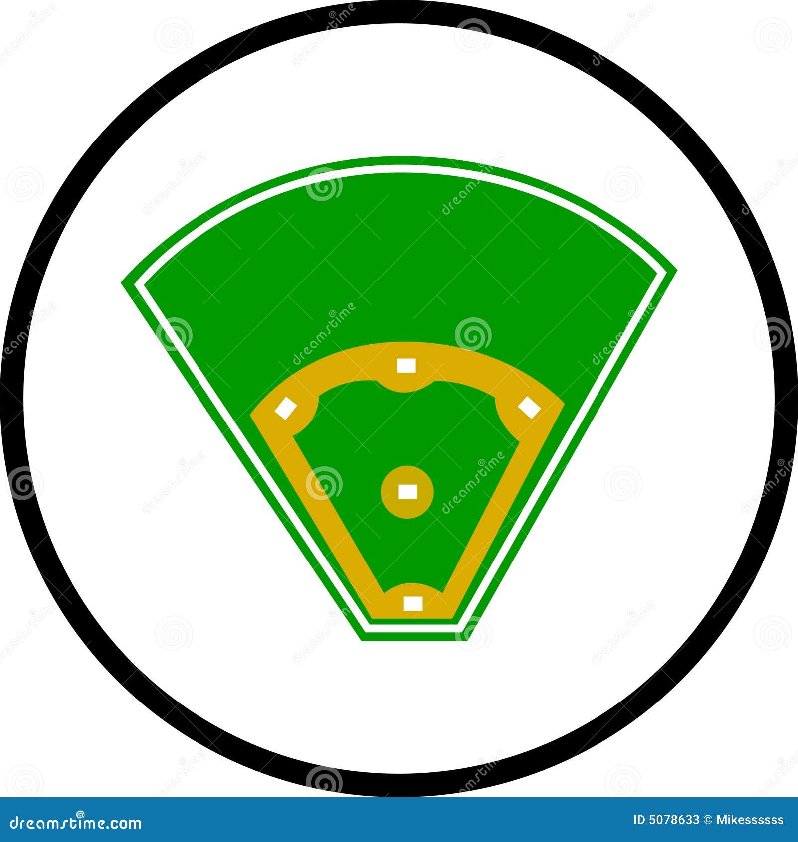 Baseball Field Vector Color Symbol Stock Vector - Illustration of field ...