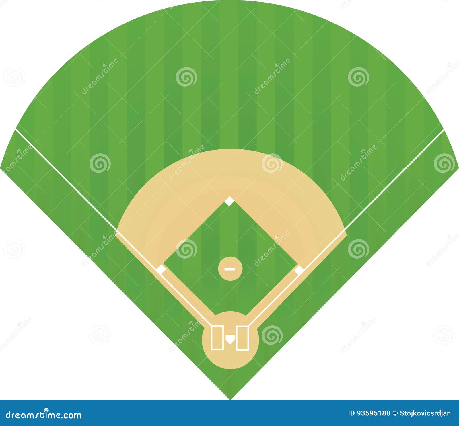 Baseball Field Icon, Cartoon Style Vector Illustration | CartoonDealer ...
