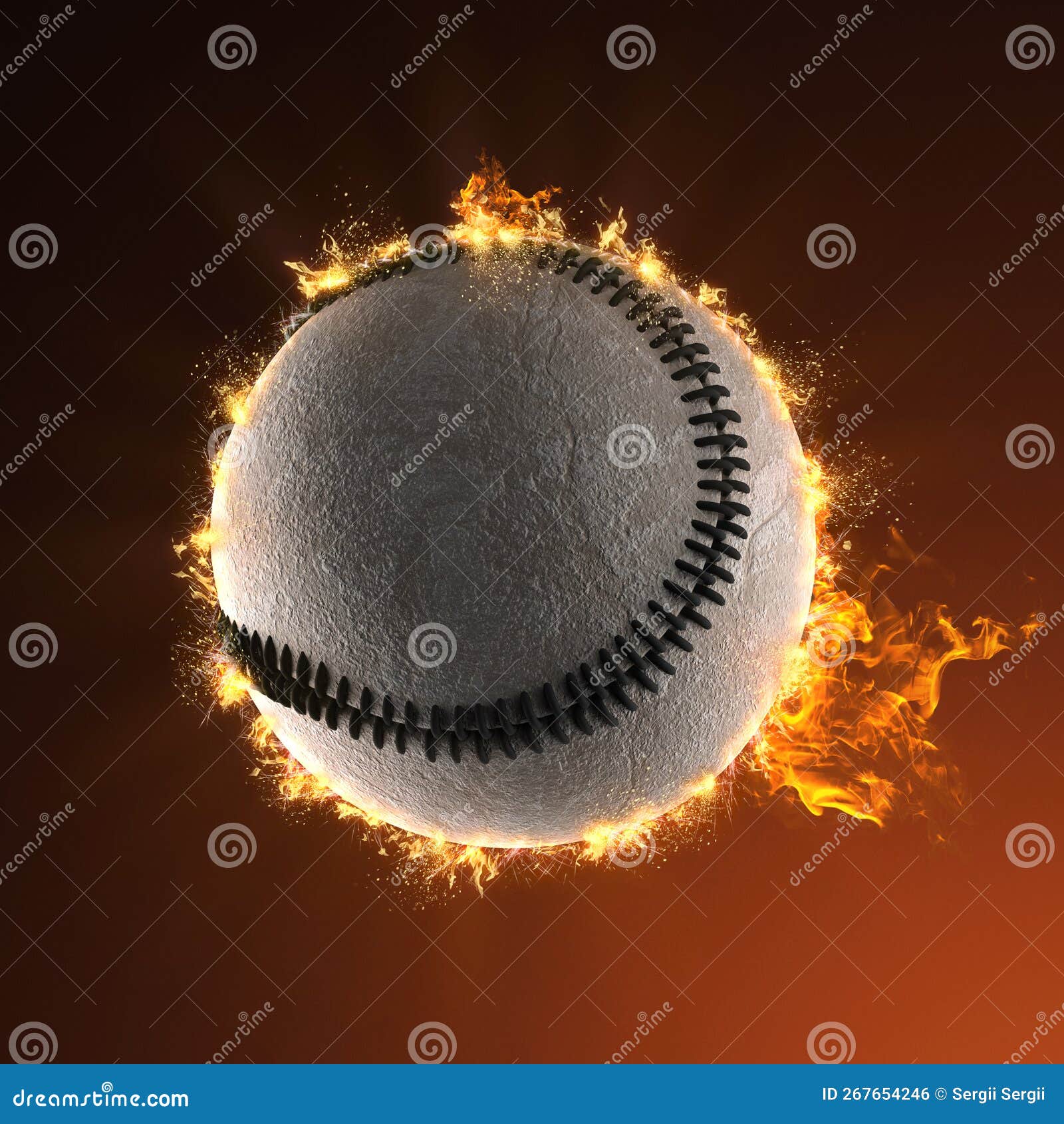 Baseball in fire stock illustration. Illustration of barbecue - 267654246