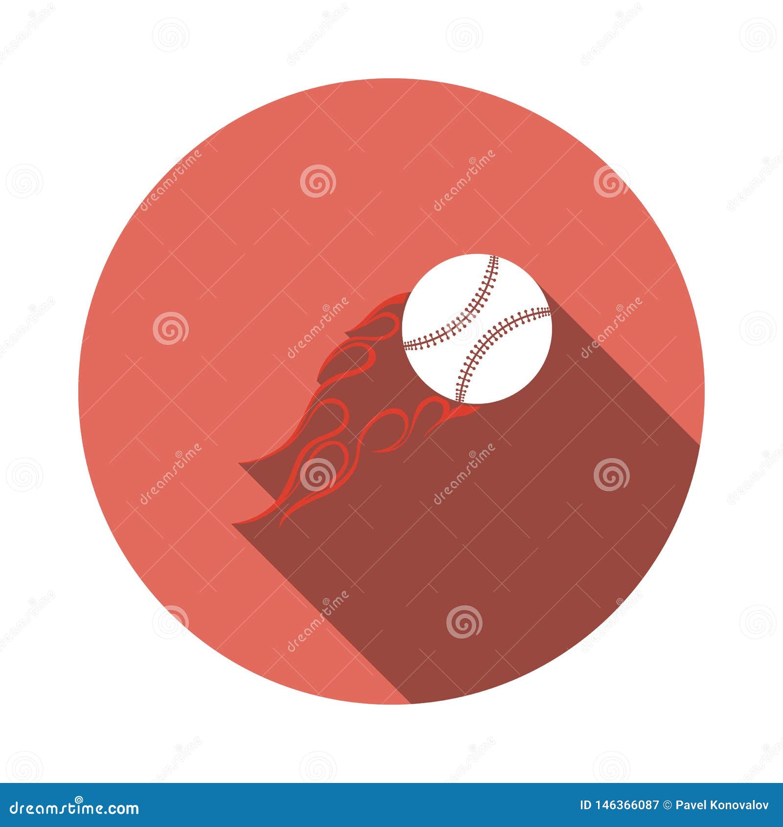 Baseball Fire Ball Icon stock vector. Illustration of fire - 146366087
