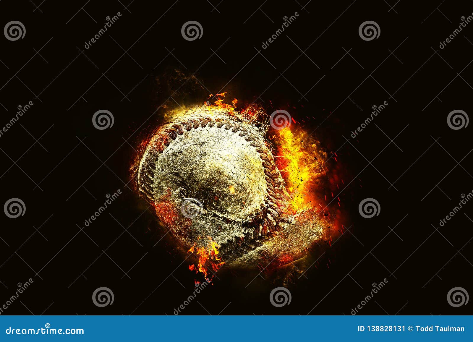 Baseball on Fire stock image. Image of ball, stitches - 138828131