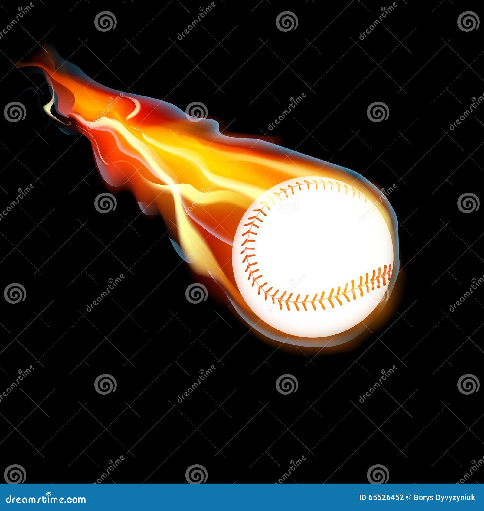 Baseball Fire Logo Cartoon Vector | CartoonDealer.com #56982949