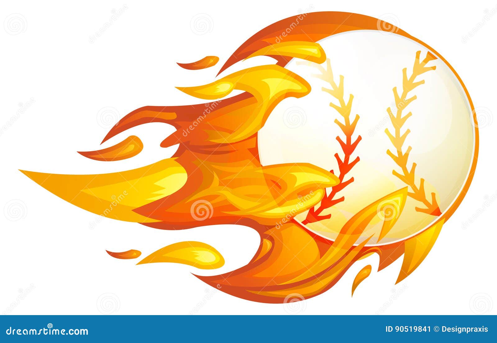 Baseball Fire Logo Cartoon Vector | CartoonDealer.com #56982949
