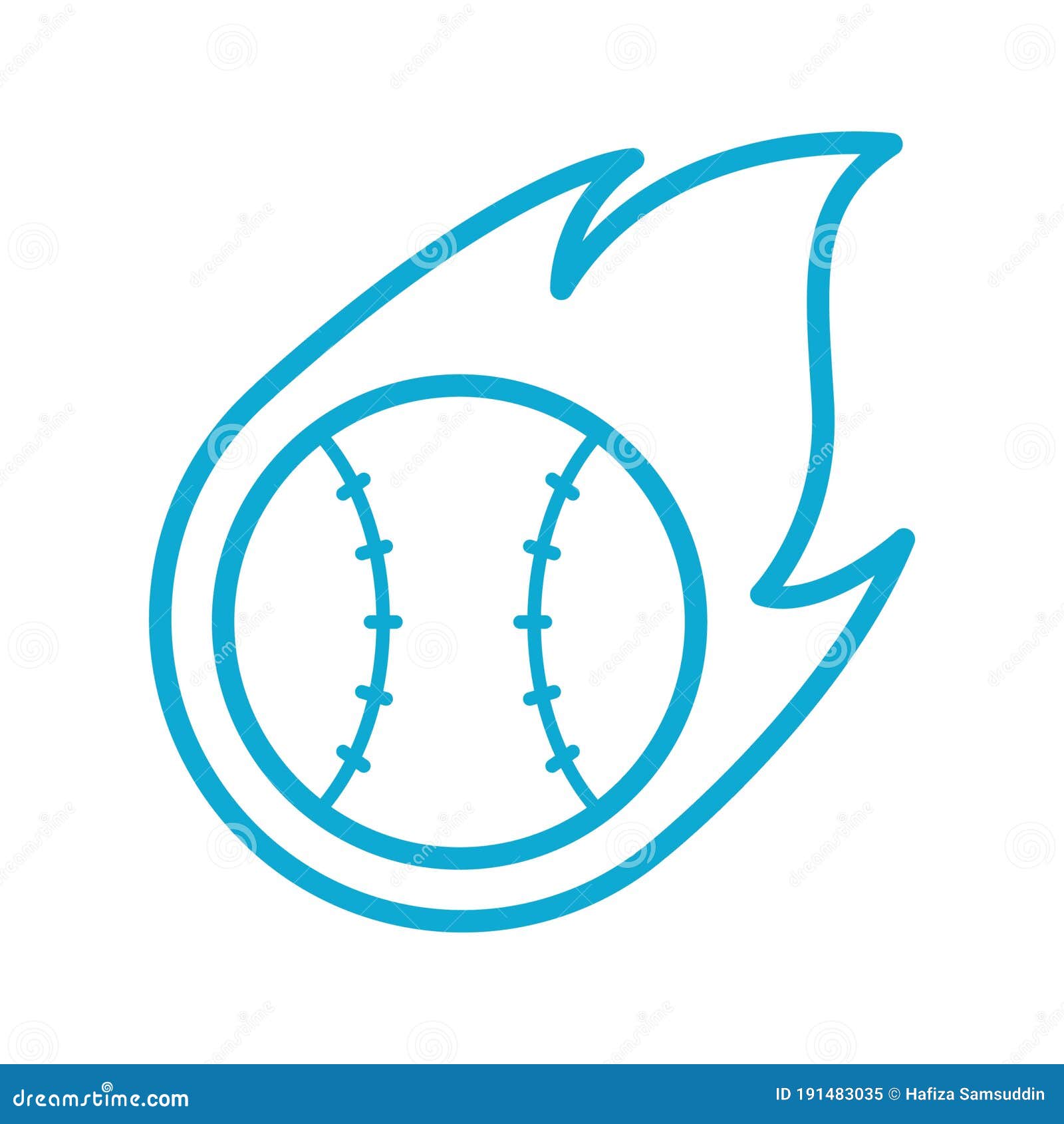 Baseball on Fire. Vector Illustration Decorative Design Stock Vector ...