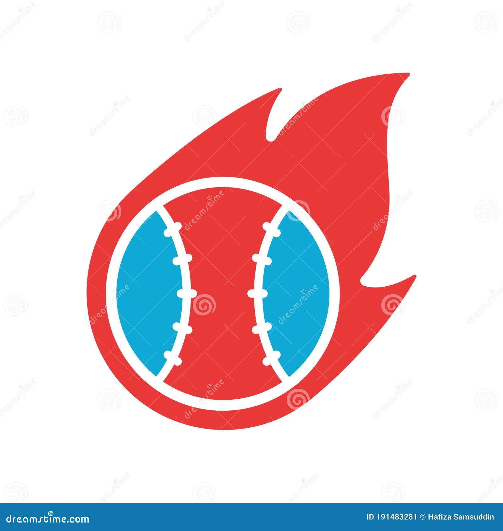 Baseball on Fire. Vector Illustration Decorative Design Stock Vector ...