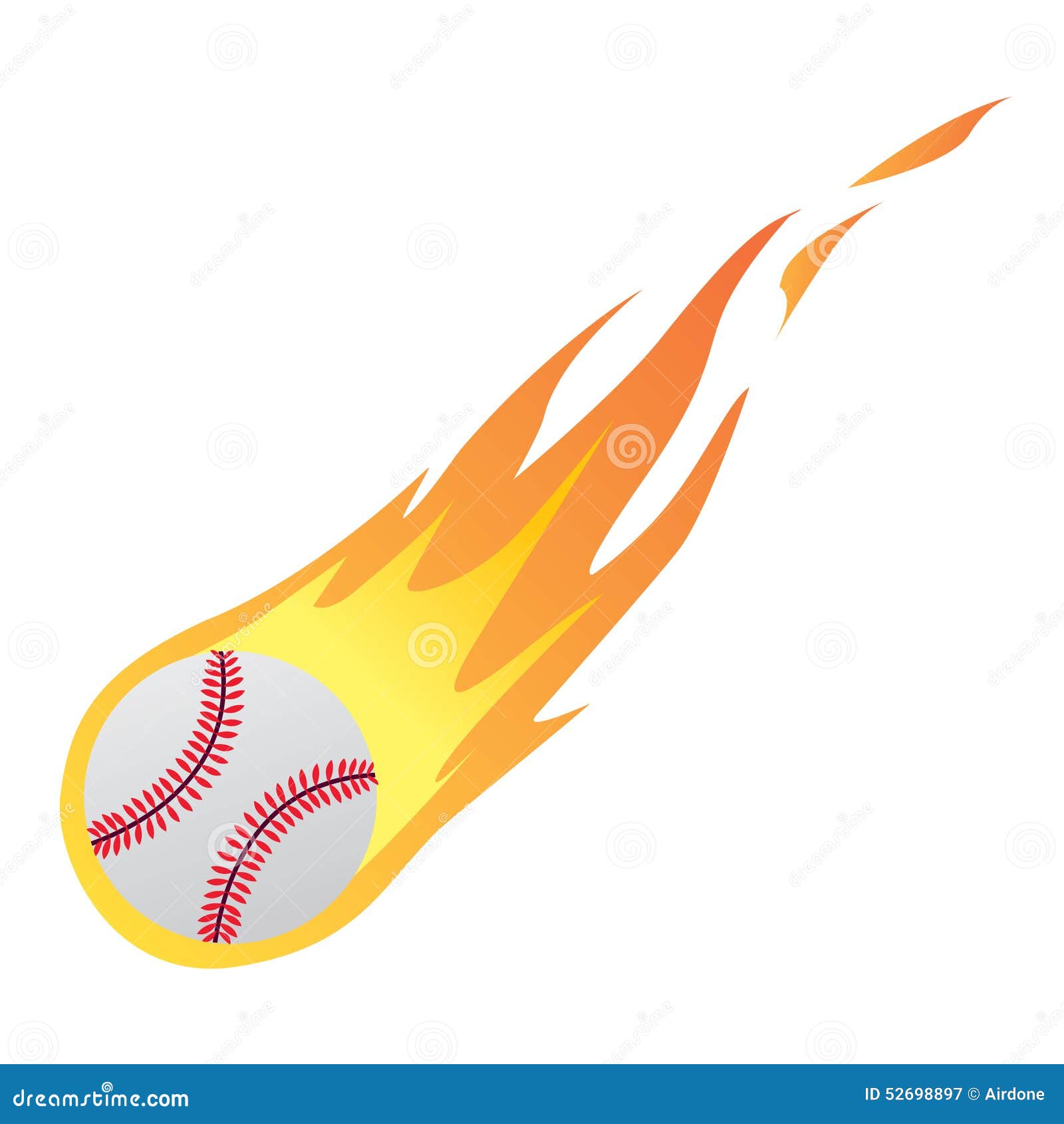 Baseball in Fire stock vector. Illustration of ball, speed - 52698897