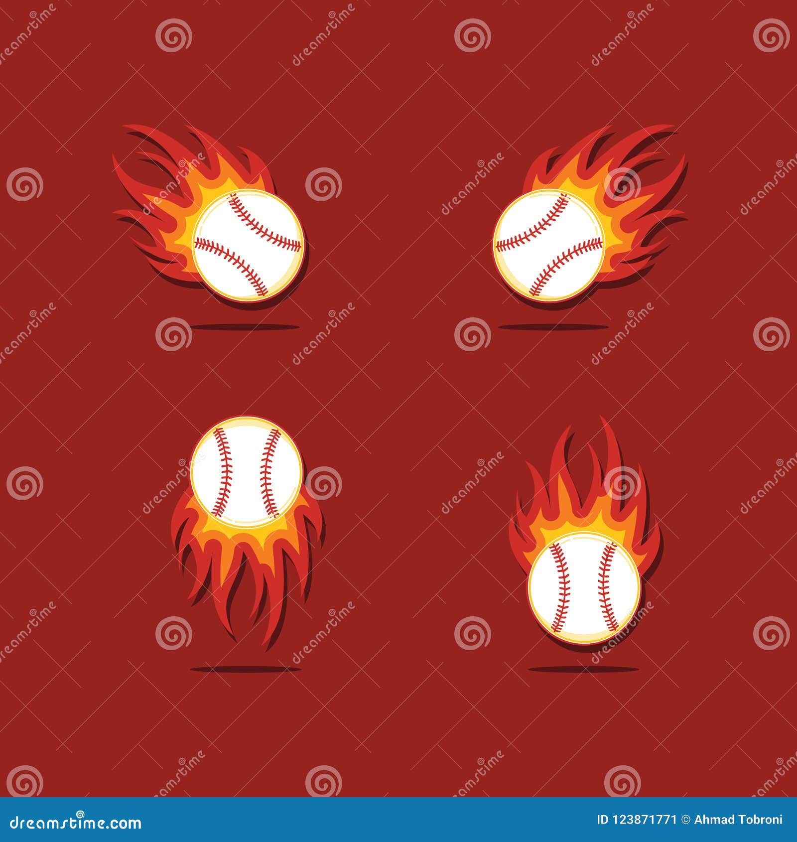 Baseball Fire Vector Template Design Stock Vector - Illustration of ...