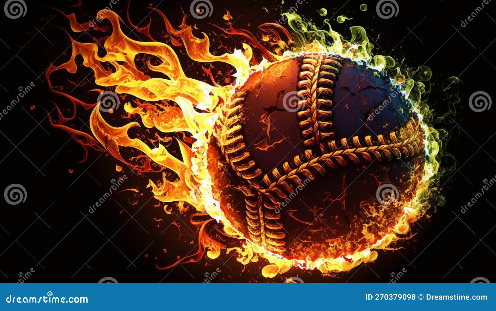 Baseball on fire Wallpaper stock illustration. Illustration of baseball ...
