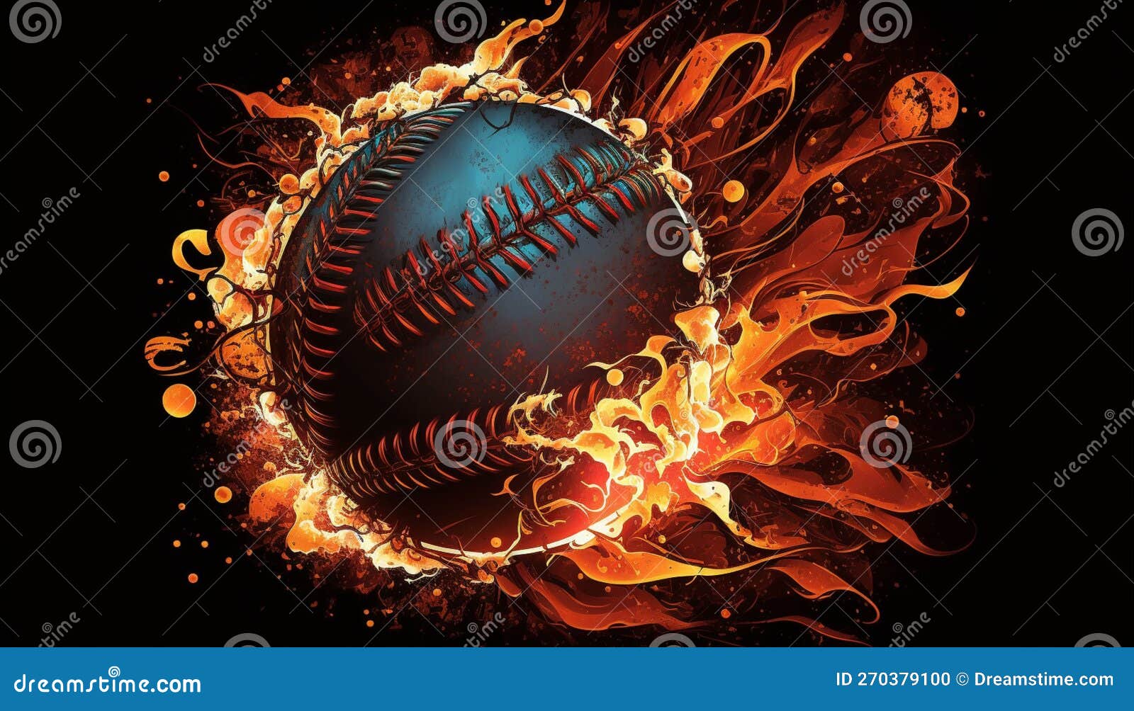 Baseball on fire Wallpaper stock illustration. Illustration of ...