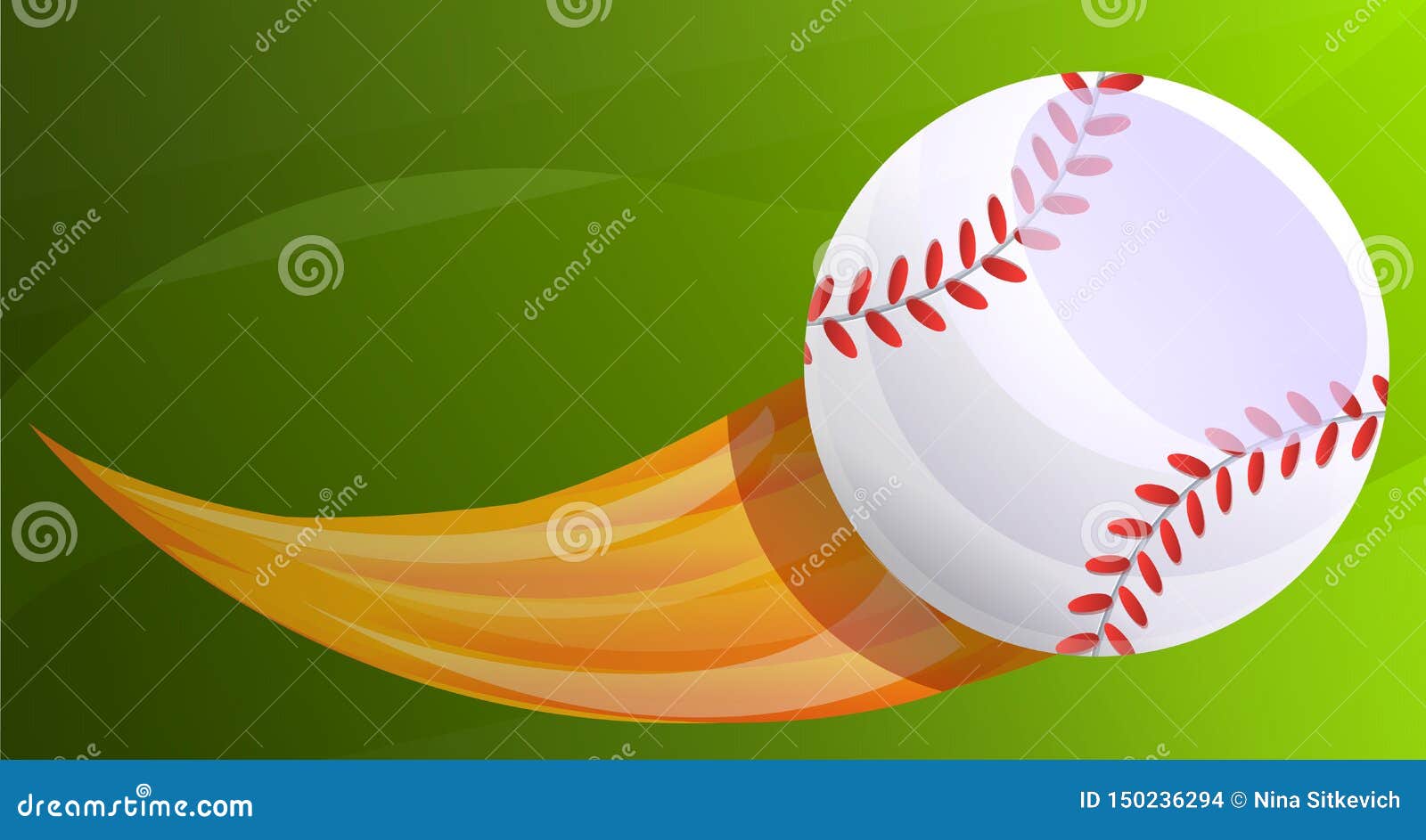 Baseball Fireball Concept Banner, Cartoon Style Stock Vector ...
