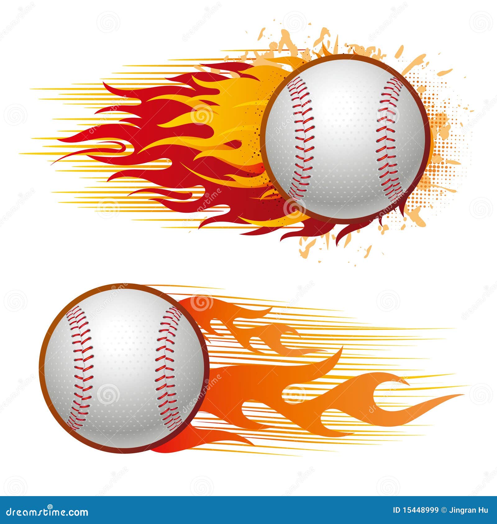 Baseball with flames stock vector. Illustration of game - 15448999