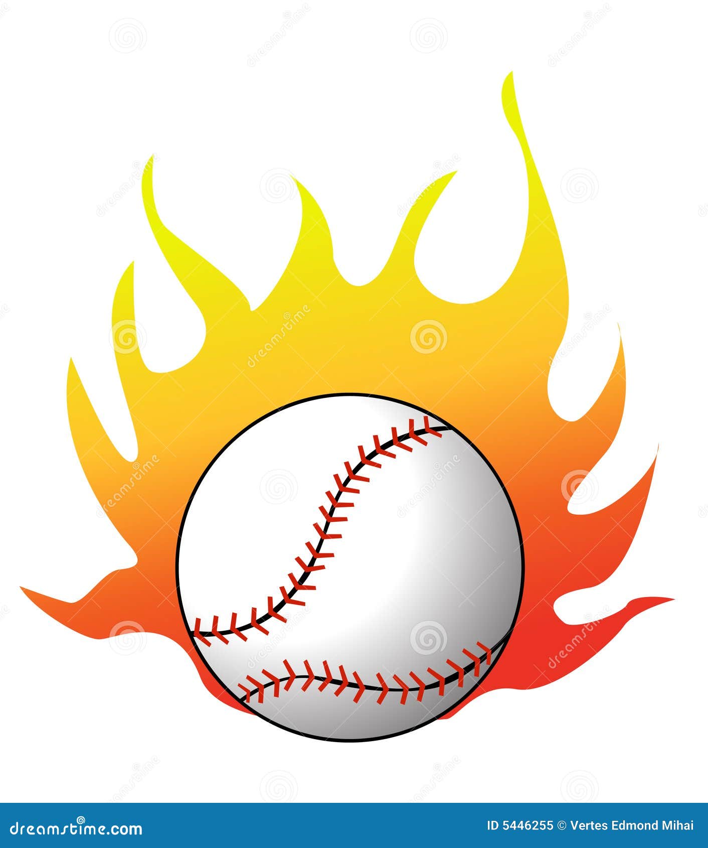 Baseball with Flames Vector Stock Vector - Illustration of pitcher ...