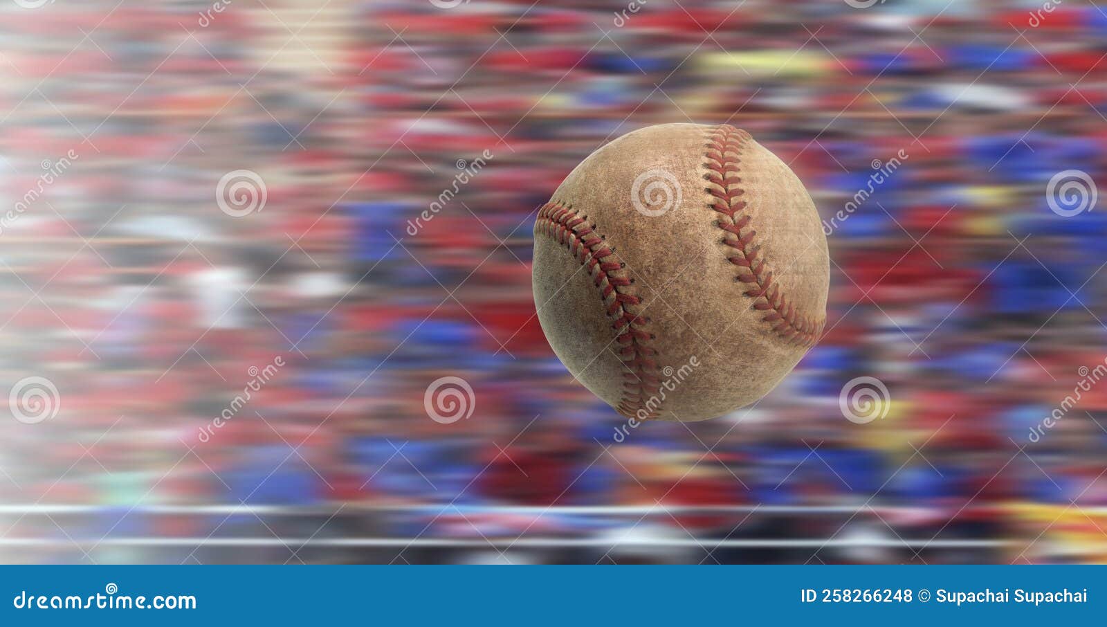 Baseball Flies in Fast Motion in a Competitive Stadium Editorial Stock ...