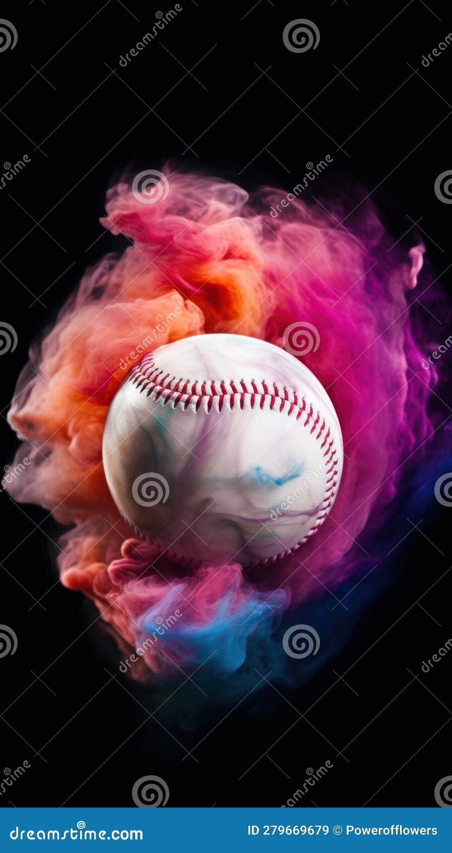 Baseball Flies in Smoke and Fire Created with Generative AI Technology ...