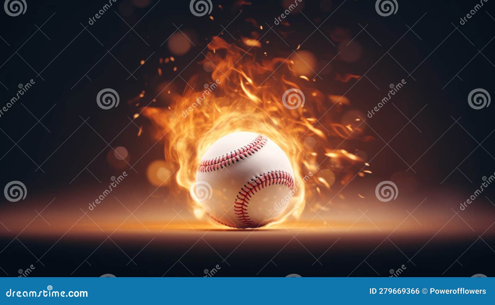 Baseball Flies in Smoke and Fire Created with Generative AI Technology ...
